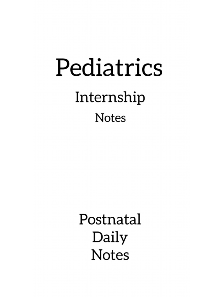 Pedia Ward Notes | PDF