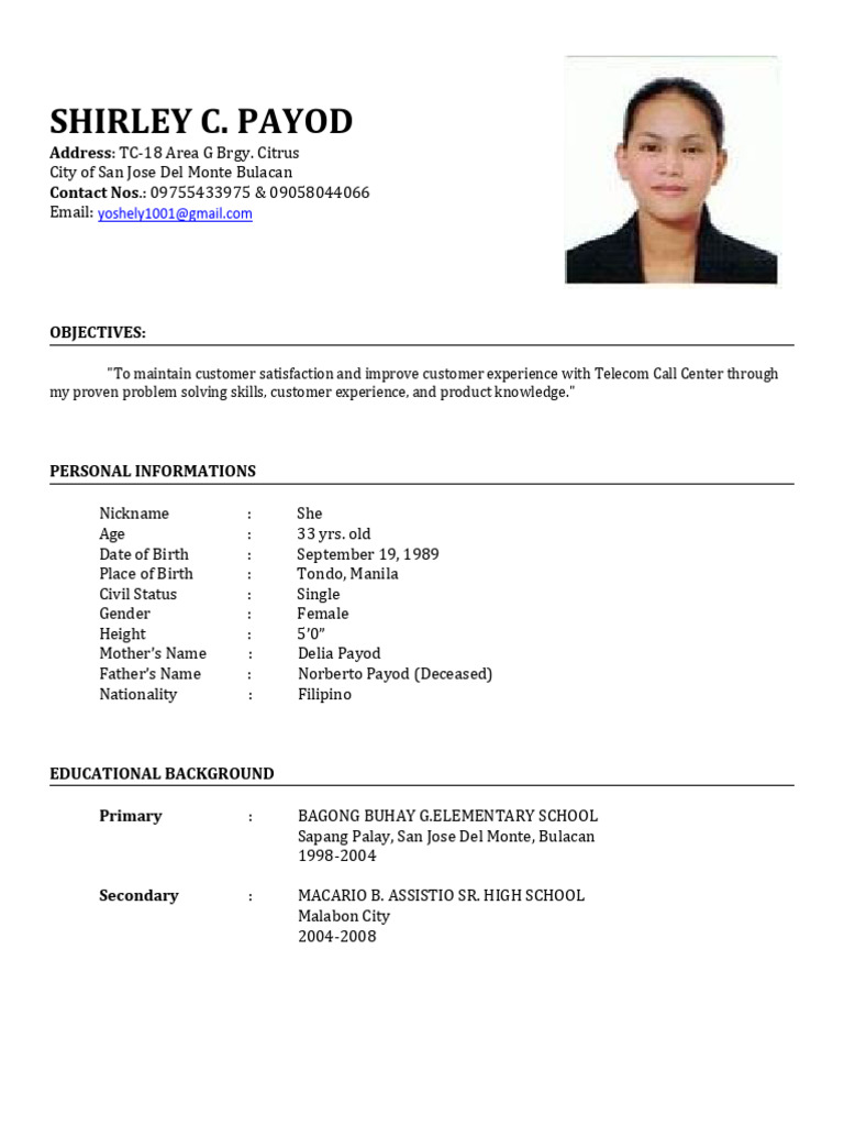 Associate Shirley Payod | PDF