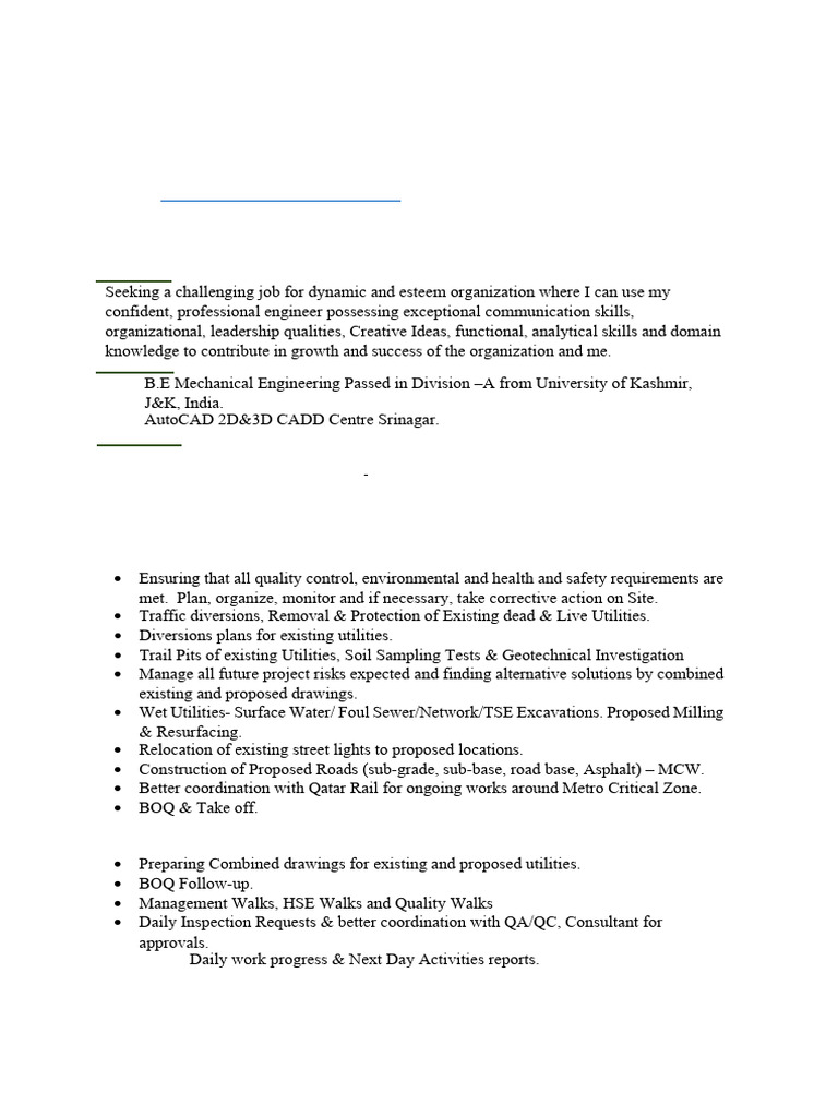 Bilal Bashir - Updated CV. | PDF | Pumping Station | Pump
