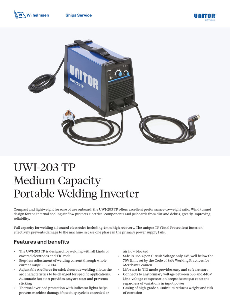 UWI-203 TP Flyer 072019 | PDF | Power Supply | Welding