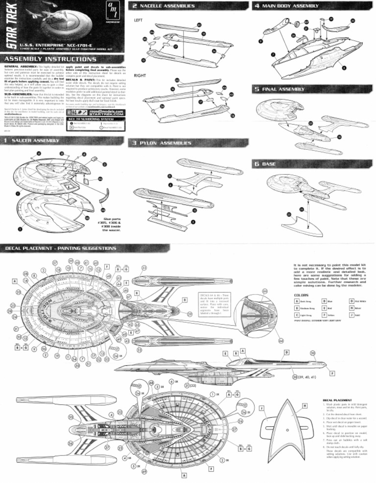 AMT 1p1400 USS Enterprise E Instructions | PDF