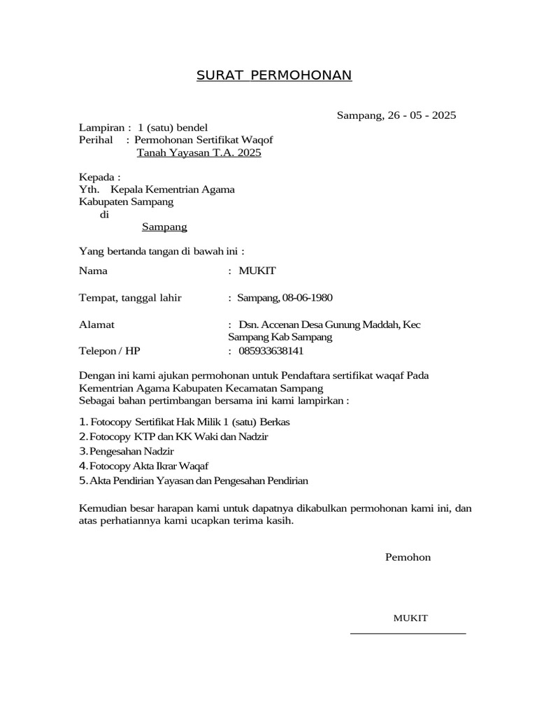 Surat Permohonan | PDF