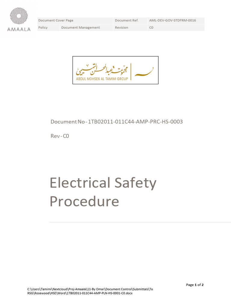 Electrical Safety Procedure - c0 | PDF | Fuse (Electrical) | Electrical ...
