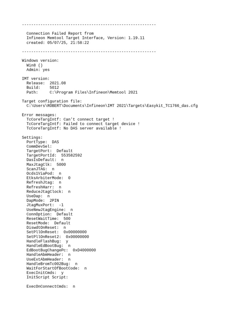 Infineon Memtool Connection Error Report | PDF | Utility Software ...