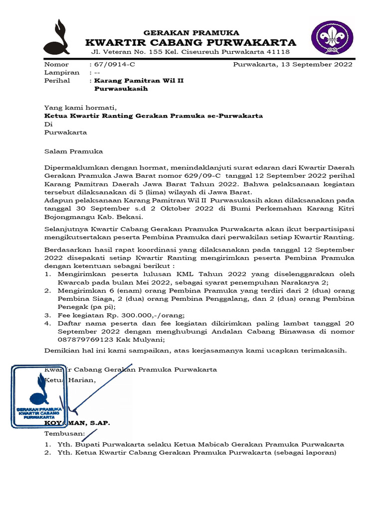 Edaran Karang Pamitran Wil 2 | PDF