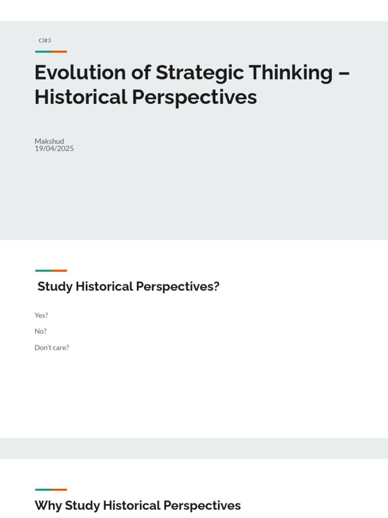 Evolution of Strategic Thinking - Historical Perspectives | PDF | Cognition
