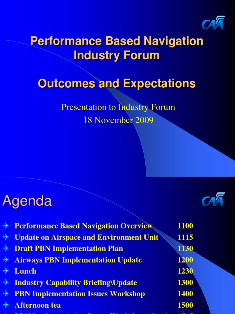 Performance Based Navigation Forum Summary | PDF | Business