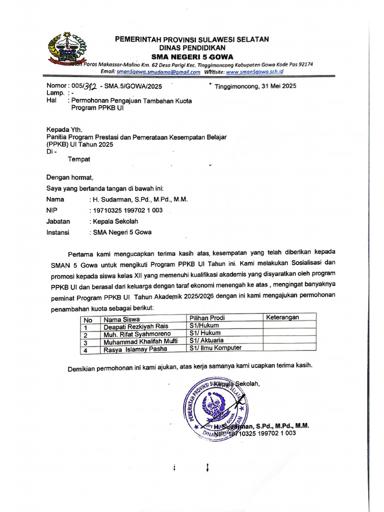 Surat Permohonan | PDF