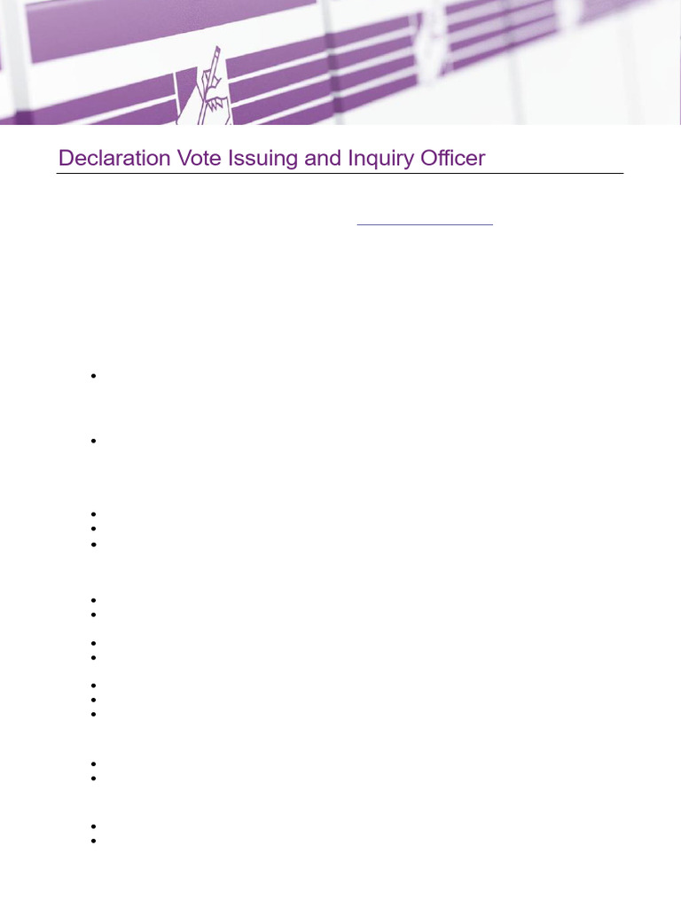 Declaration Vote Issuing Officer | PDF | Voting | Elections