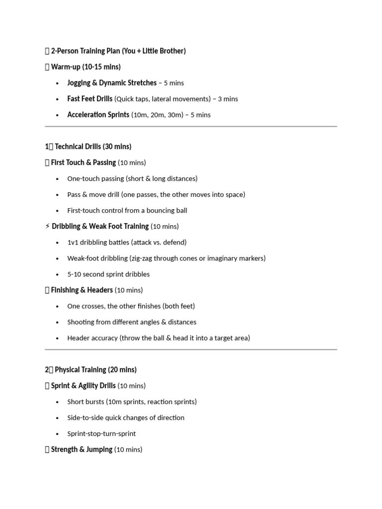 Football Training Plan | PDF | Ball Games | Sports