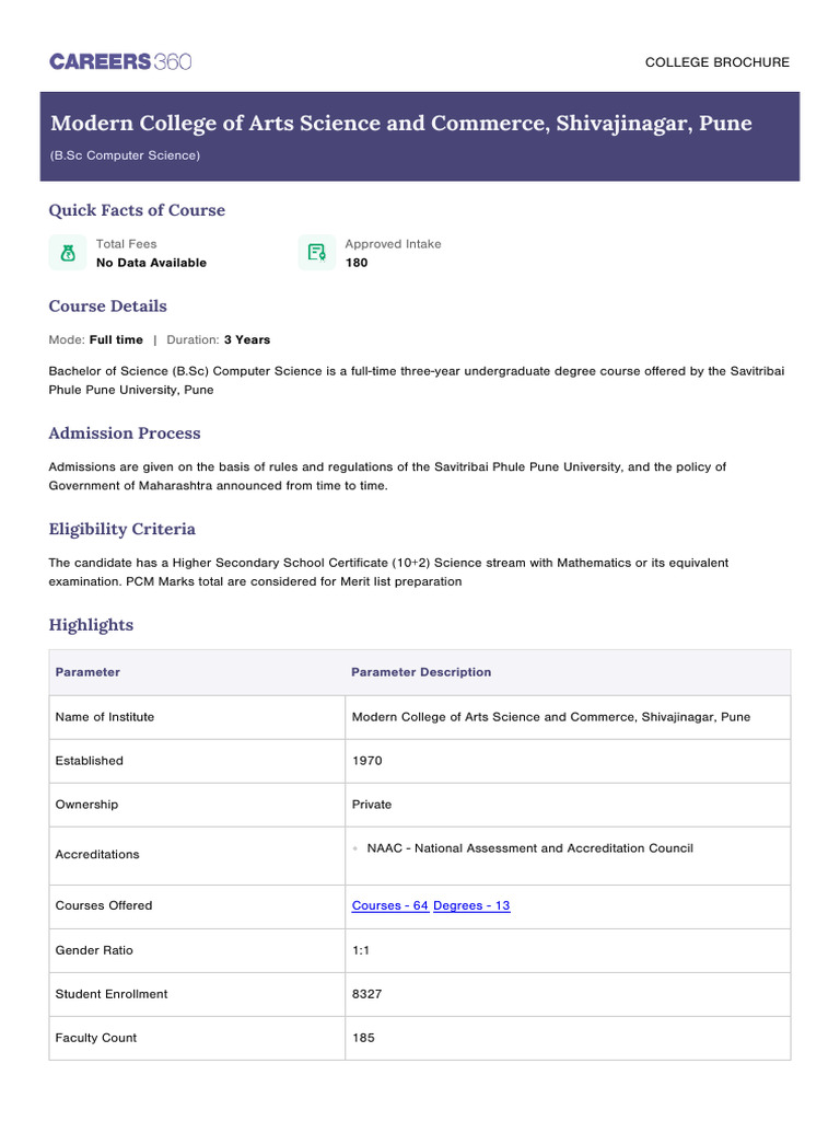 B.SC Computer Science-Modern College of Arts Science and Commerce ...