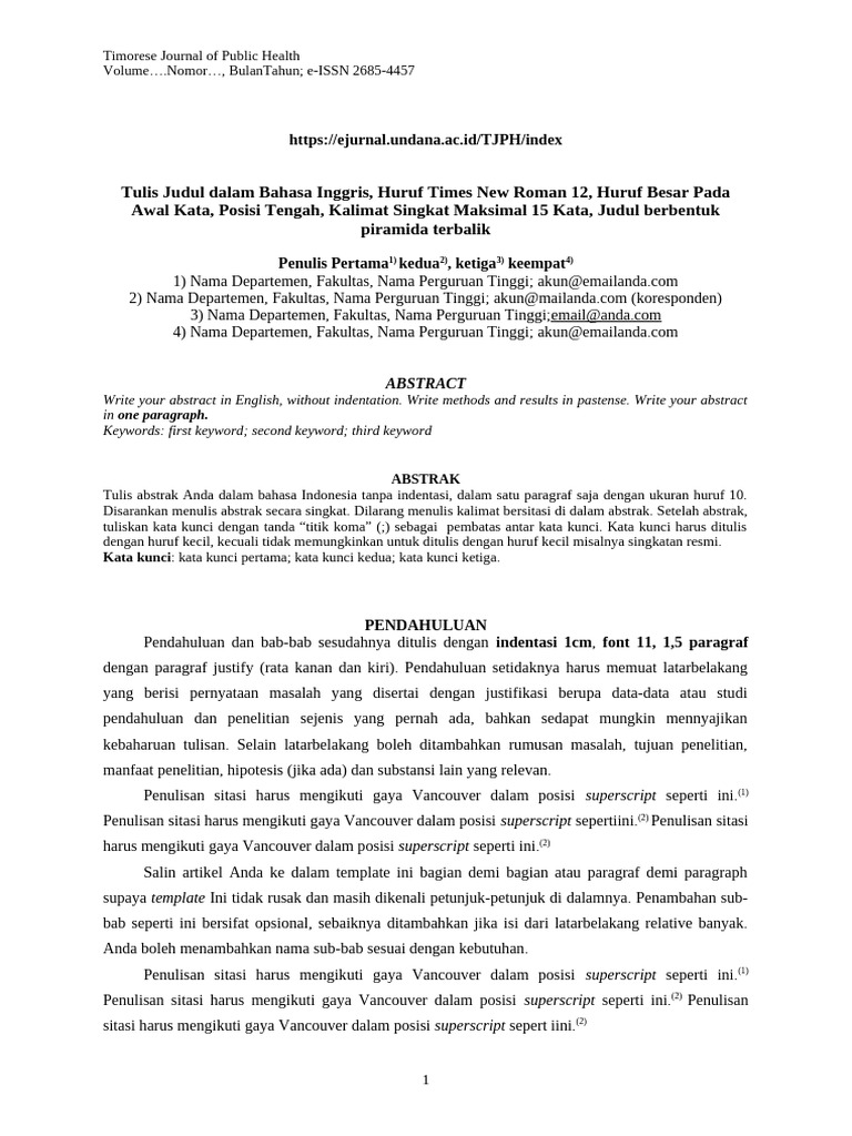 Timorese Template NEW (Revisi Judul+Abstrak Indo) | PDF