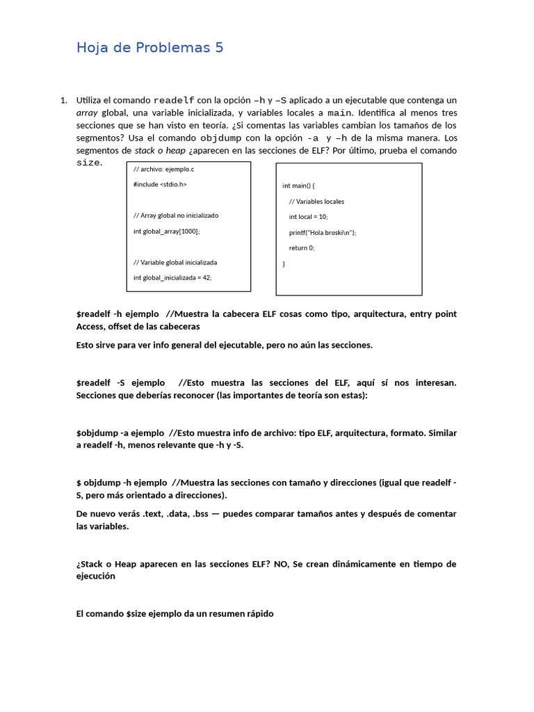 Hoja de Problemas 5 | PDF | Archivo de computadora | Ingeniería de software