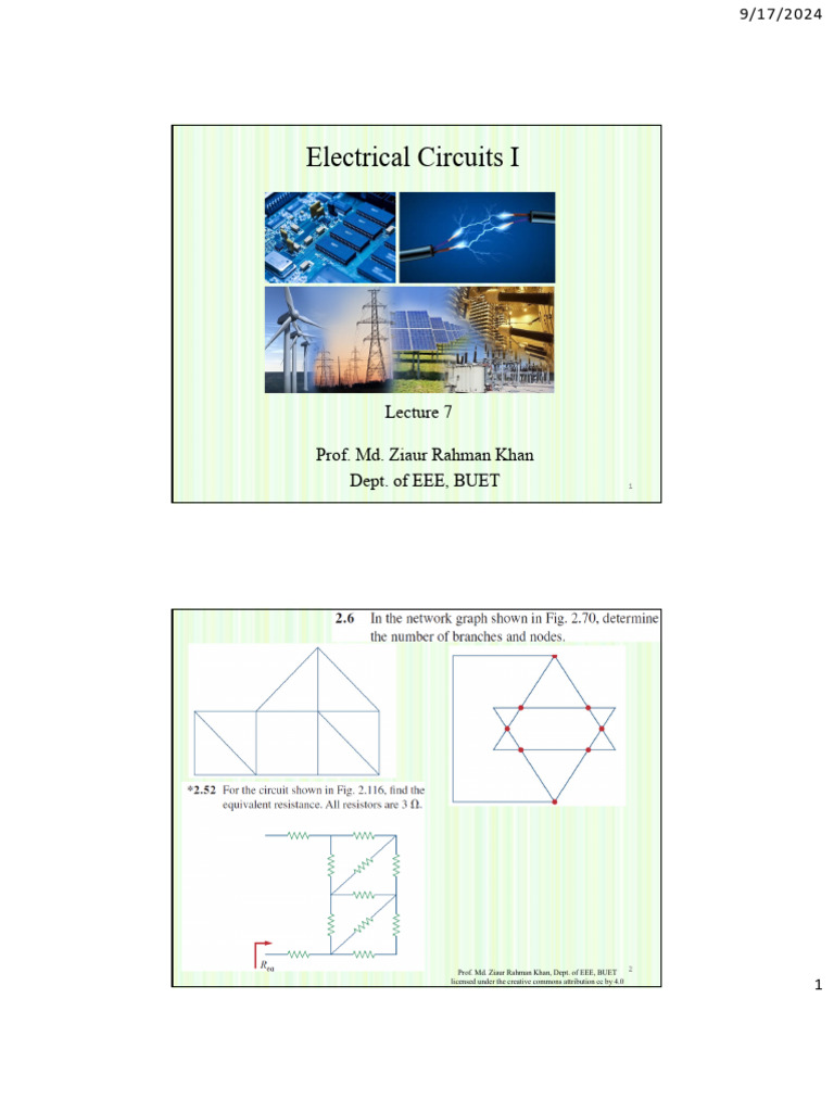 EEE 101 - Lec 7 | PDF | Electrical Engineering | Electricity