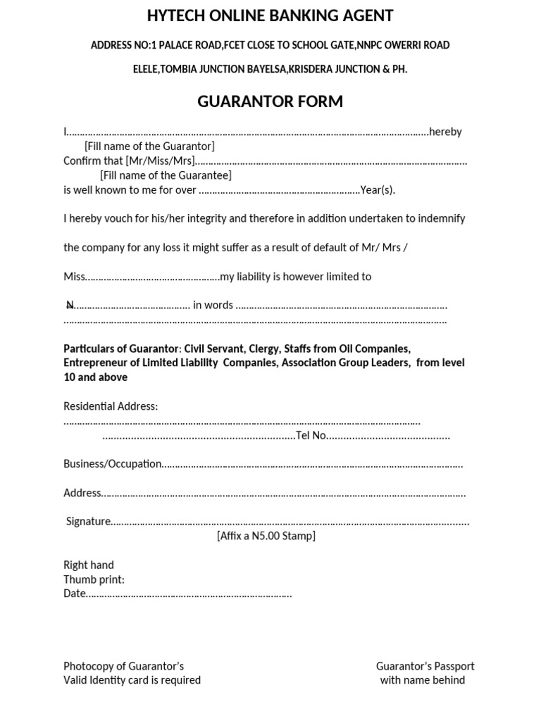 Guarantor Form | PDF