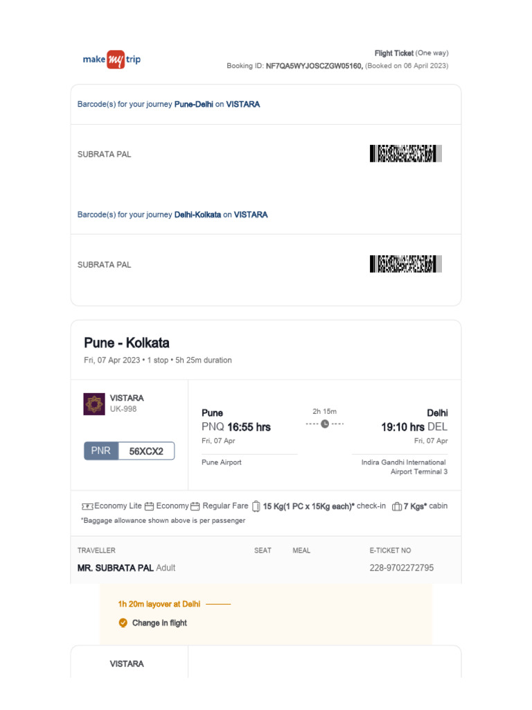 NF7QA5WYJOSCZGW05160 ETicket | PDF | Aviation | Transport