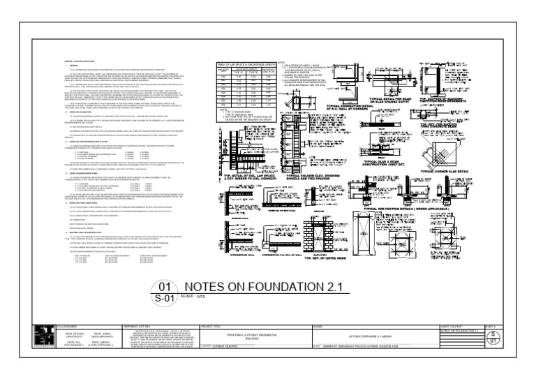 s01 Notes On Foundation | PDF | Concrete | Structural Steel