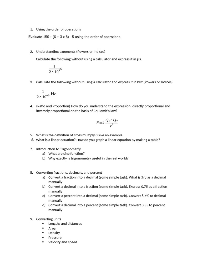Sample Questions Math Phys | PDF