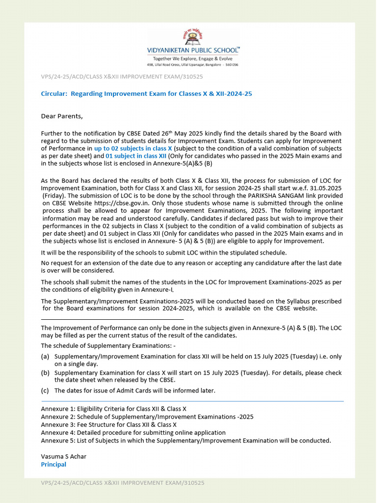 CBSE Class 12 Improvement Exam 2025 Dates | PDF | Payments | Banks