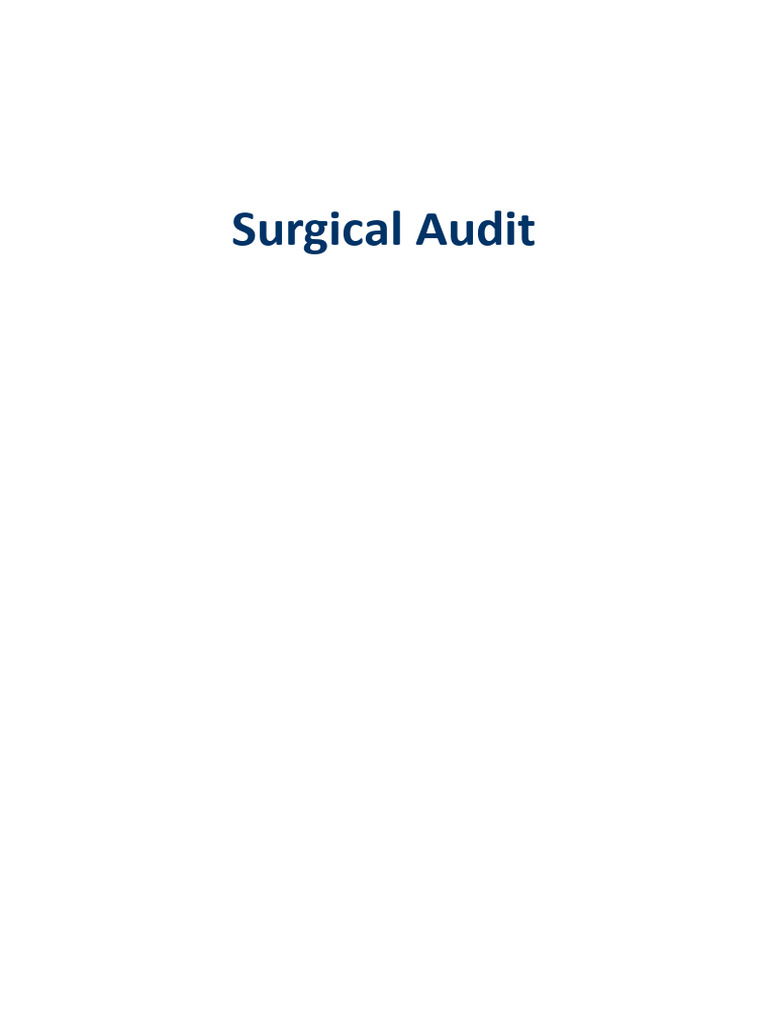 Surgical Audit and Clinical Research Professional Final | PDF ...