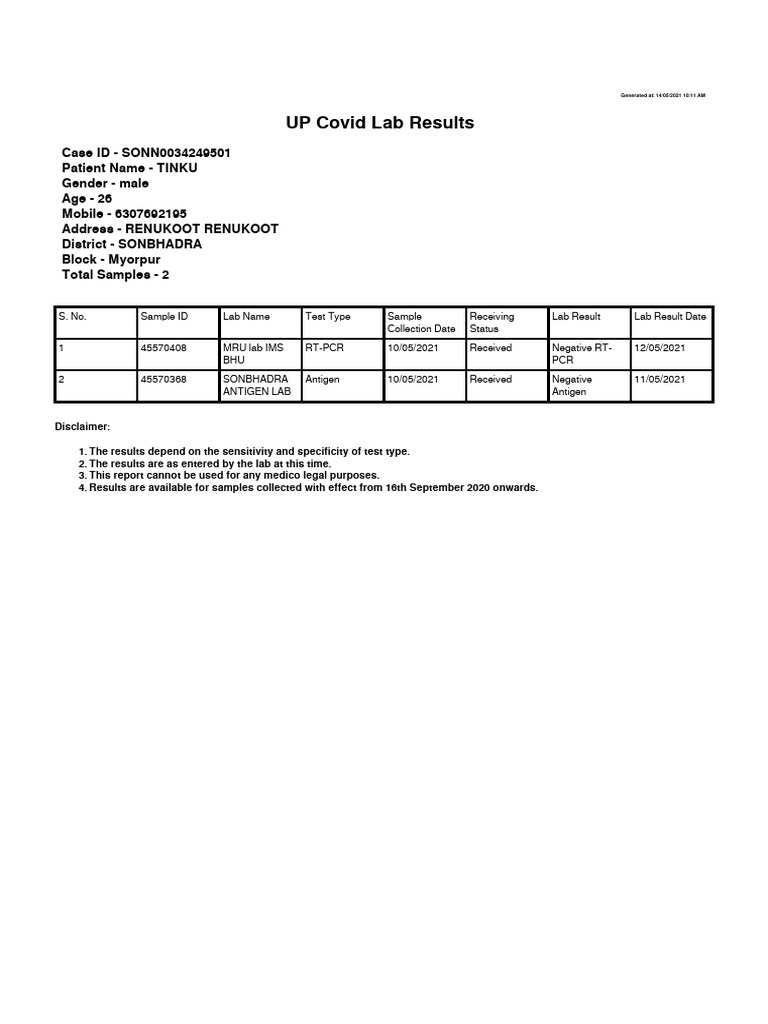 Lab Results 34249501 | PDF