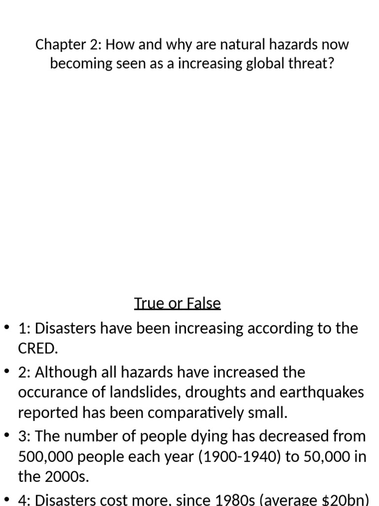 Chapter 2 Global Hazards Geography A Level | PDF | Hazards ...