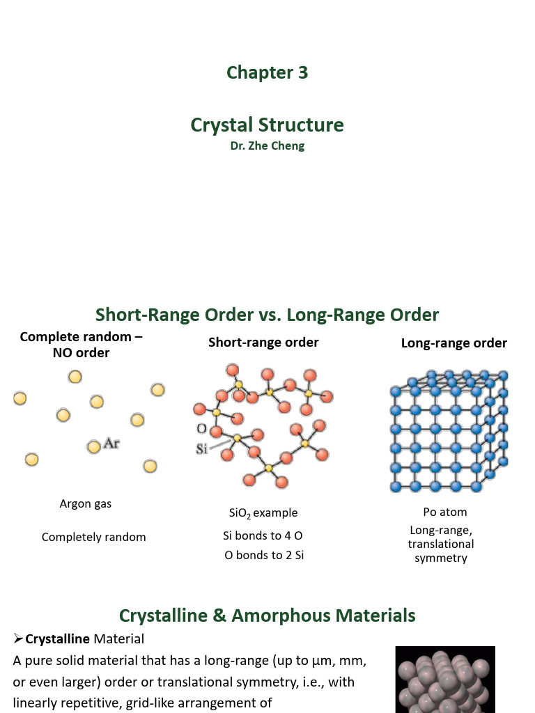MECH331A Ch03 Crystal Structure | PDF | Crystal Structure | Crystal