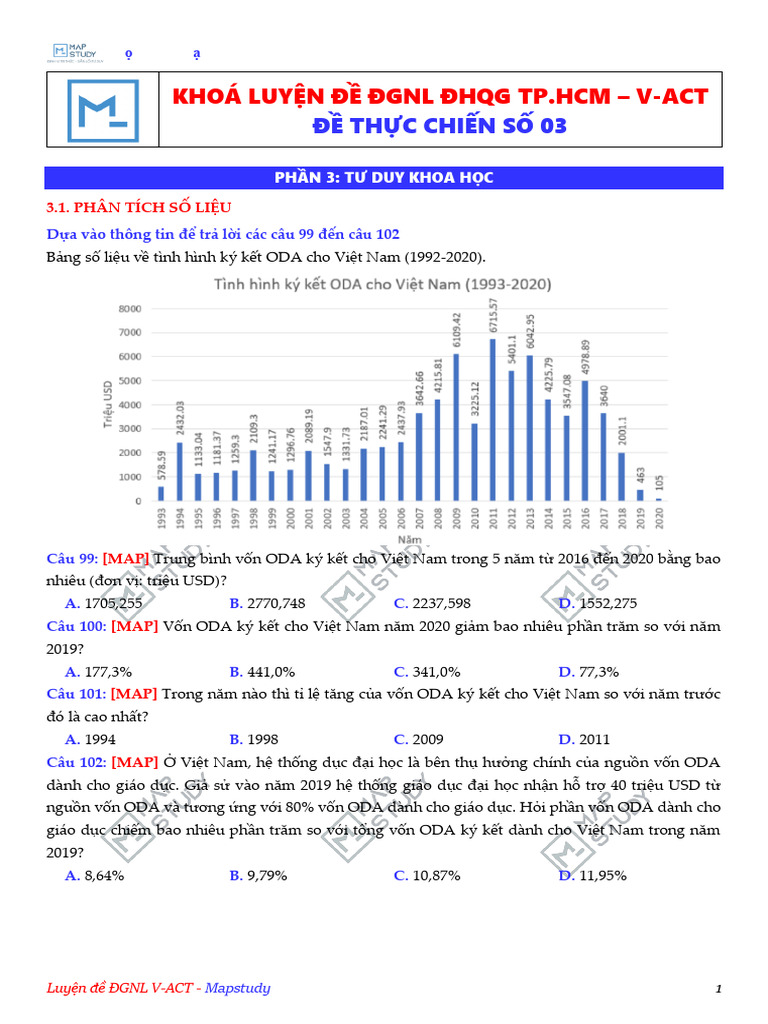 De Luyen Tap Toan Phan Tich So Lieu So 3 | PDF