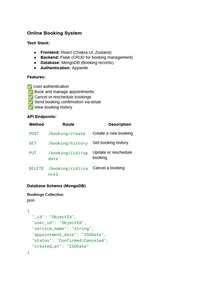 Online Booking System | PDF