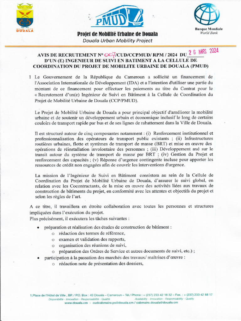 Recrutement PMUD | PDF