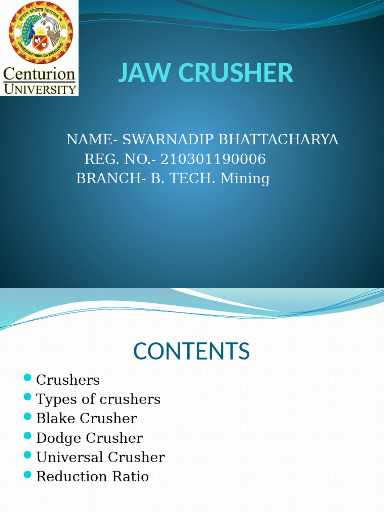 Blake and Dodge Jaw Crushers Explained | PDF