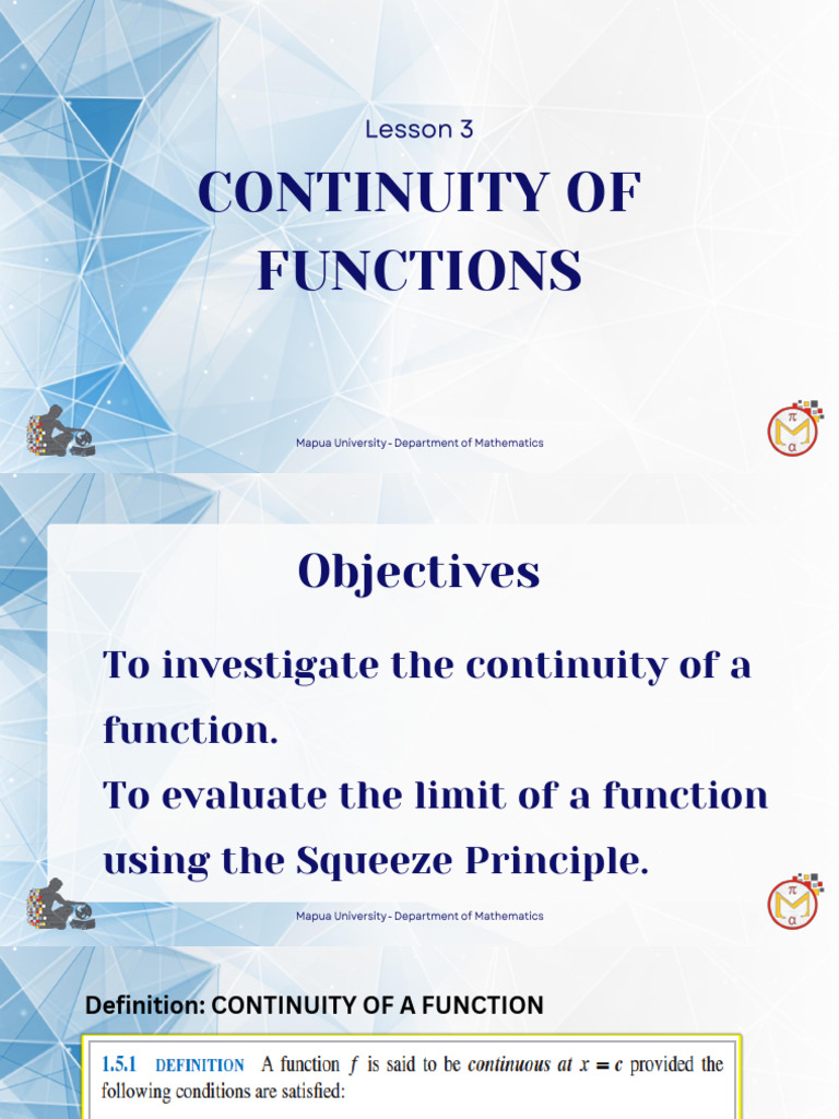 Lesson 3 - Continuity of A Function | PDF | Function (Mathematics) | Continuous Function