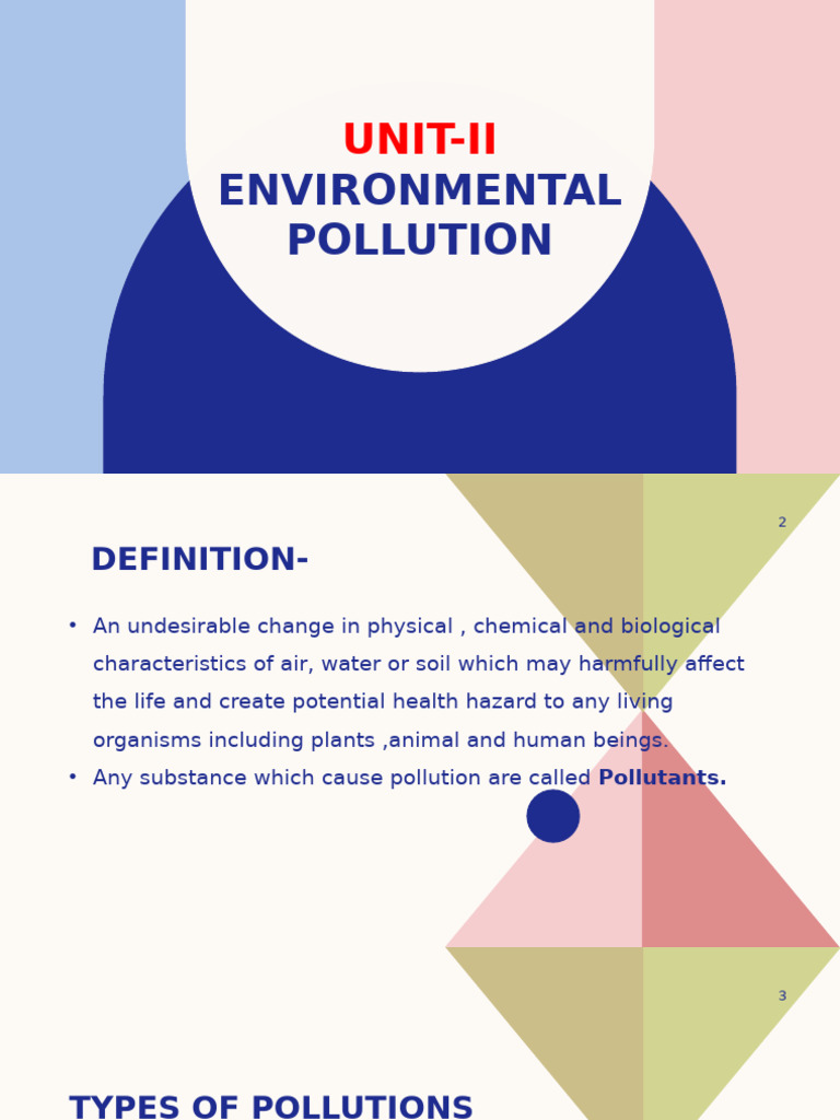 Unit-II Environmental Pollution | PDF | Water | Exhaust Gas