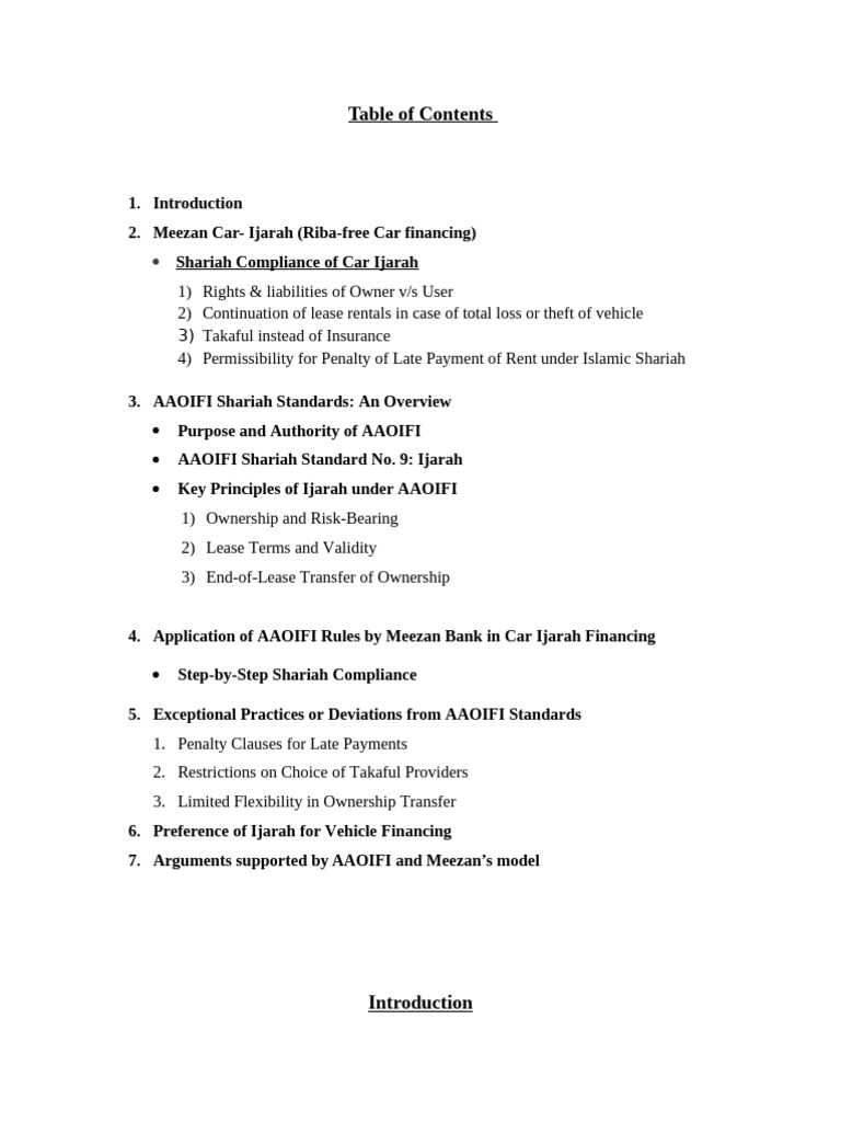 Meezan Car Ijarah: Shariah-Compliant Financing | PDF | Islamic Banking ...
