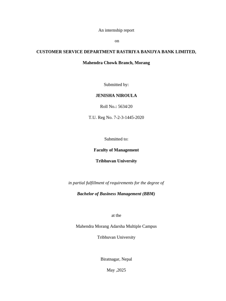 (An Internship Report) Final | PDF | Banks | Cheque
