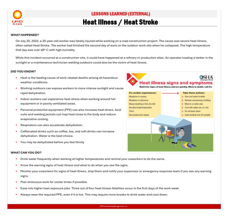 LLD External Heat Illness-Heat Stroke | PDF