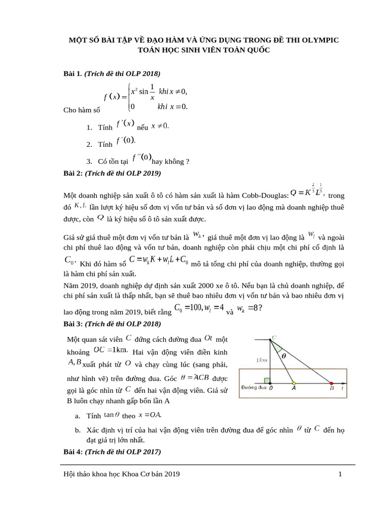 Đạo hàm đề OLP | PDF
