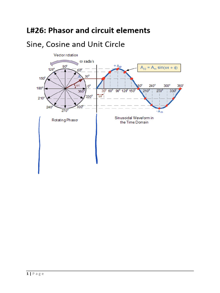 26 9.4-9.5 Phasor and Circuit Elements | PDF | Sine Wave | Electronic Engineering