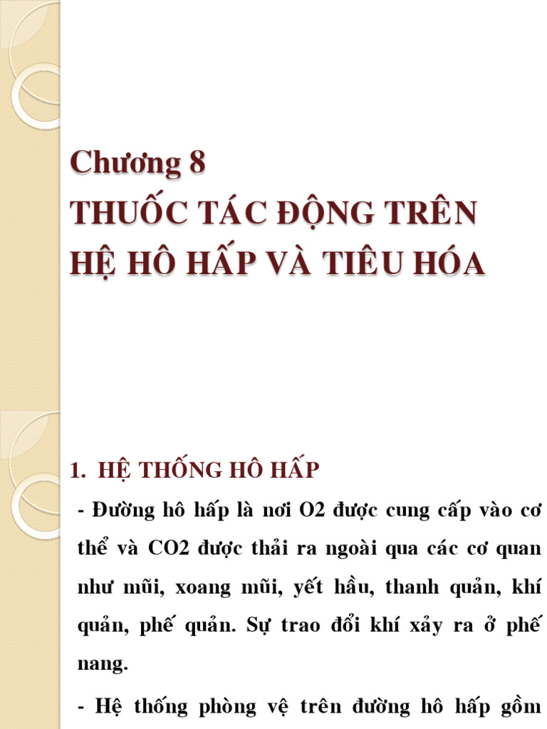 8-Thuoc Tac Dong Tren He Ho Hap Va Tieu Hoa | PDF