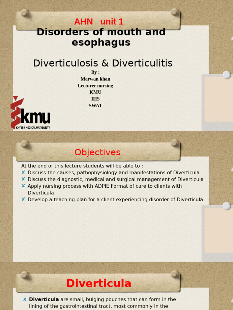 Diverticulosis and Diverticulitis Guide | PDF | Constipation | Diseases ...