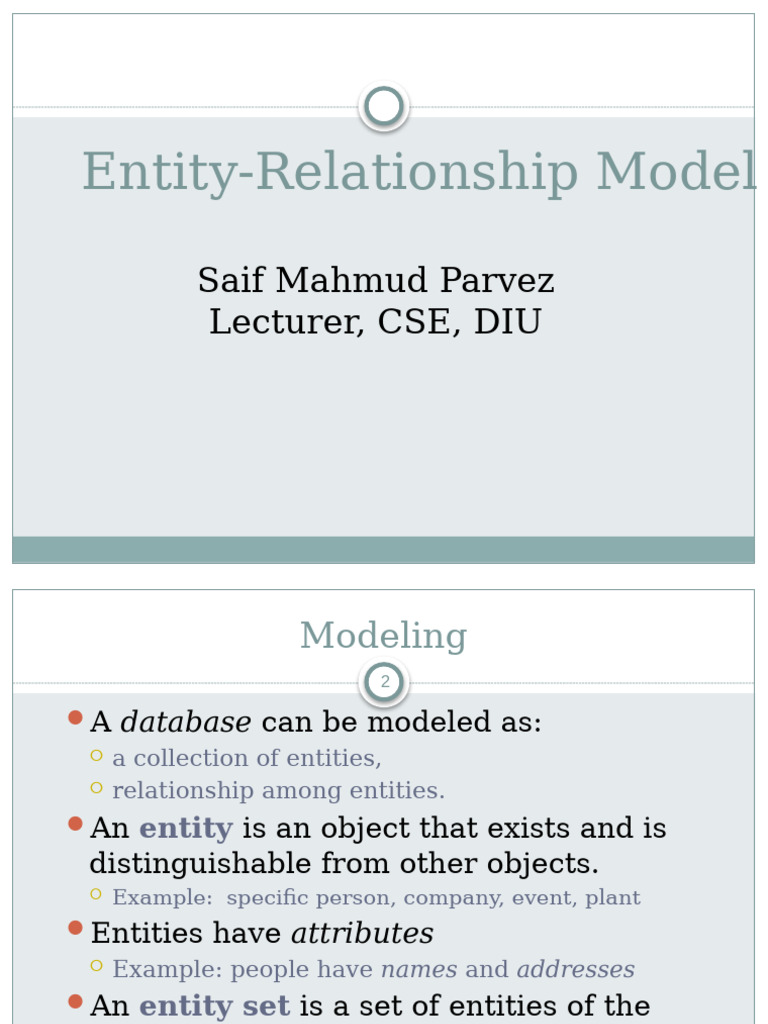 Entity Relationship Model | PDF | Conceptual Model | Inheritance (Object Oriented Programming)