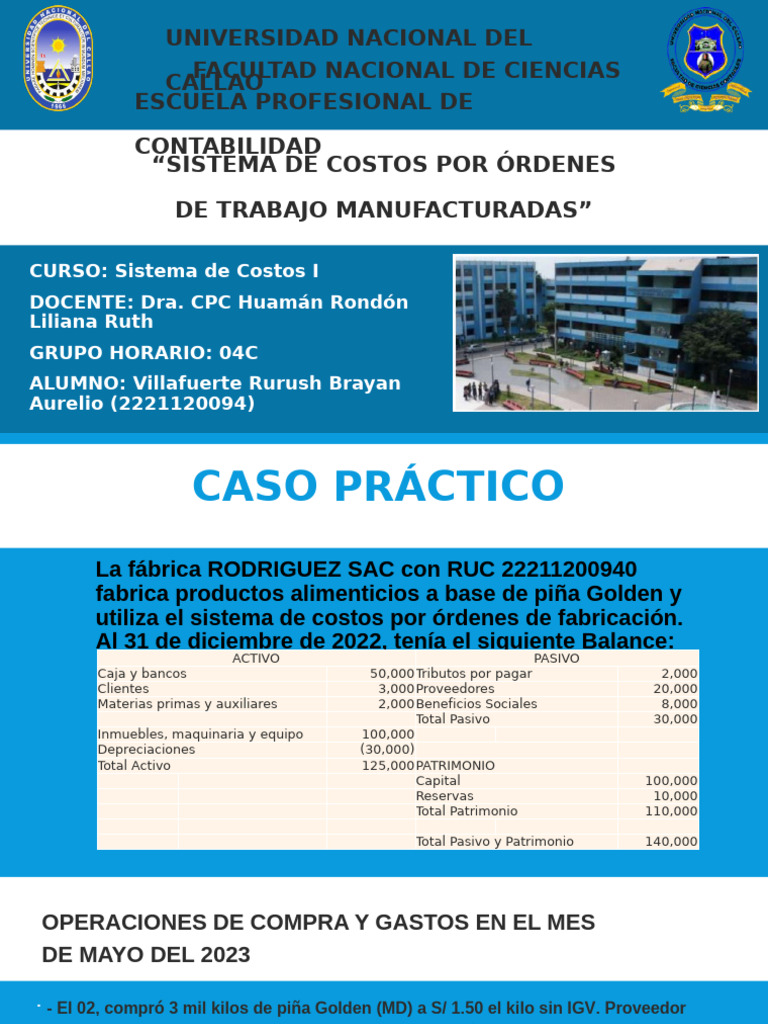 Sistema de Costos I - Caso Practico1 - Individual - 04c - Villafuerte Rurush Brayan Aurelio | PDF
