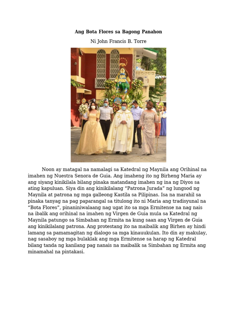Ang Bota Flores Sa Bagong Panahon.... | PDF