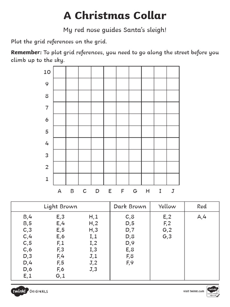 T or 721 A Christmas Collar Grid References Activity Sheets Ver 1 | PDF ...