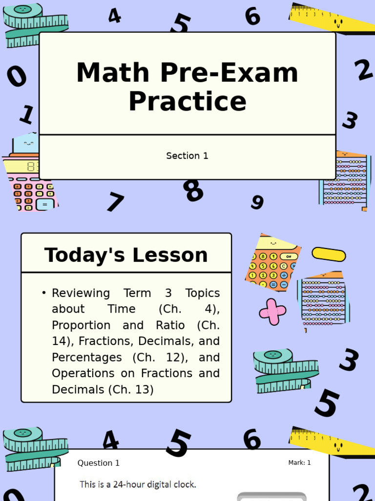 (Answer Key) Math Pre-Exam Practice (Section 1) | PDF | Lexicology ...