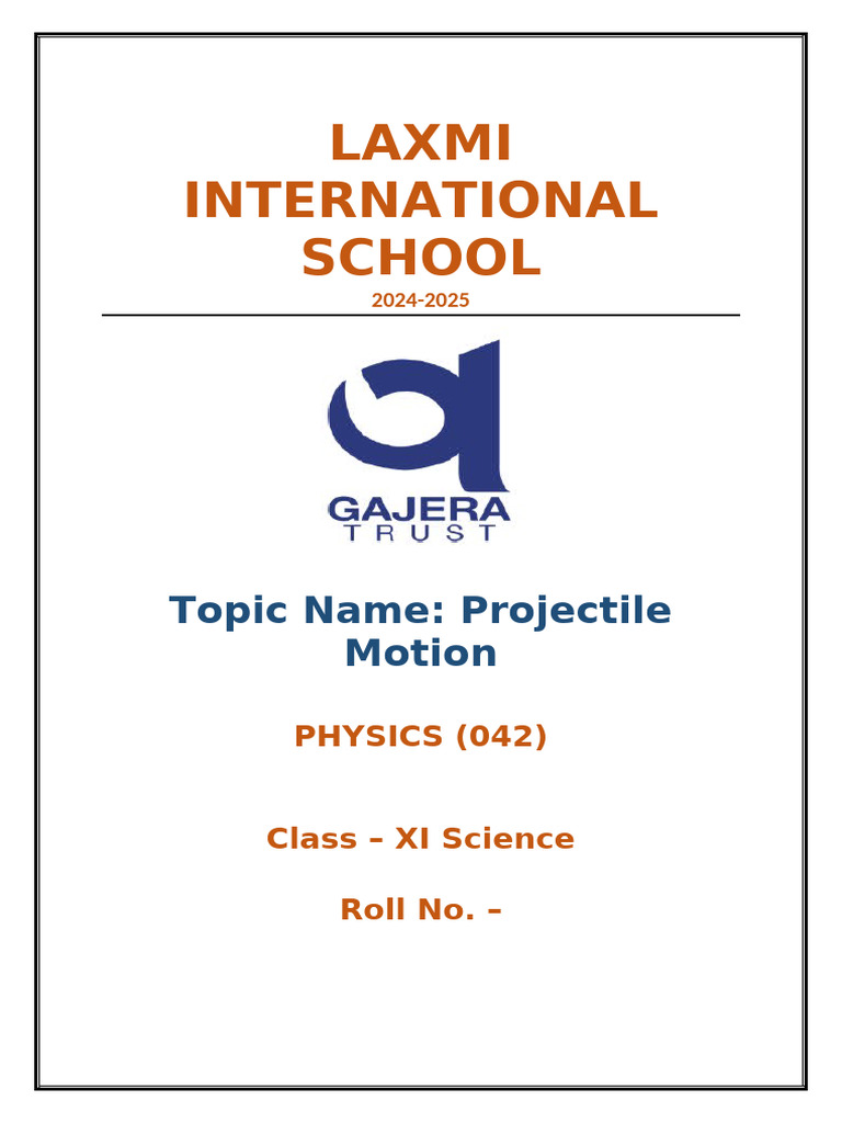 Dhruv Laxmi Physics Project | PDF | Acceleration | Mechanics