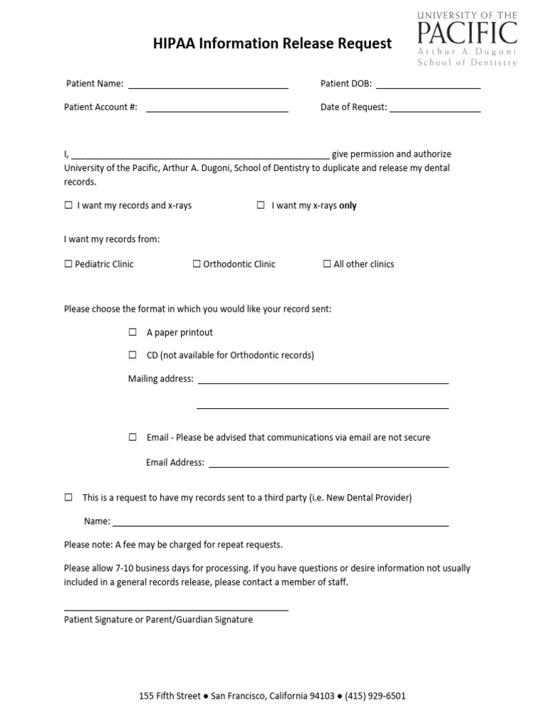 Information Release Request 2024 | PDF