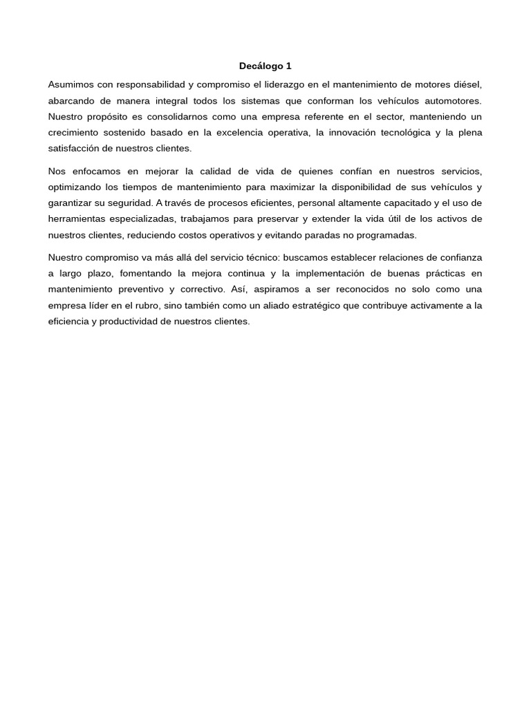 Decálogo 1 | PDF | Business | Economias