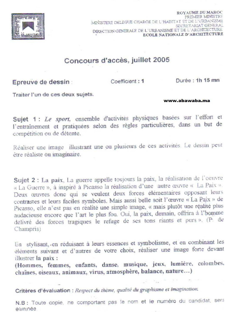 Concours Ena 2005 Dessin | PDF