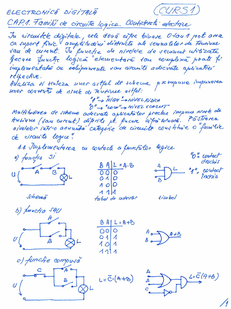 Curs 1 - Familii de Circuite Logice | PDF